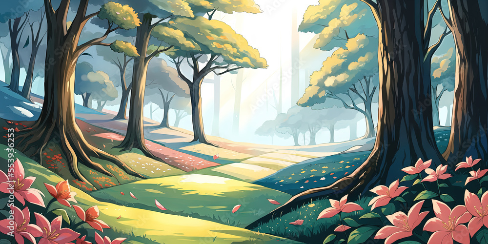 2D Visual Novel: Fantasy Nature Vol. 1 - Stylized Anime Background ...