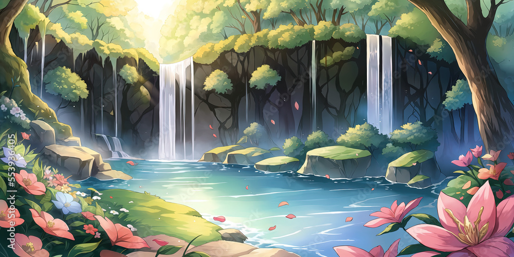 2D Visual Novel: Fantasy Nature Vol. 1 - Stylized Anime Background ...
