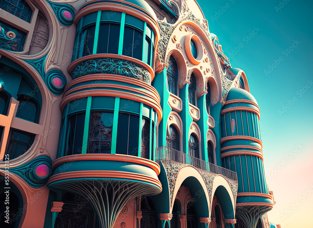 Magical eccentric architectural building, concept art. Renaissance ...