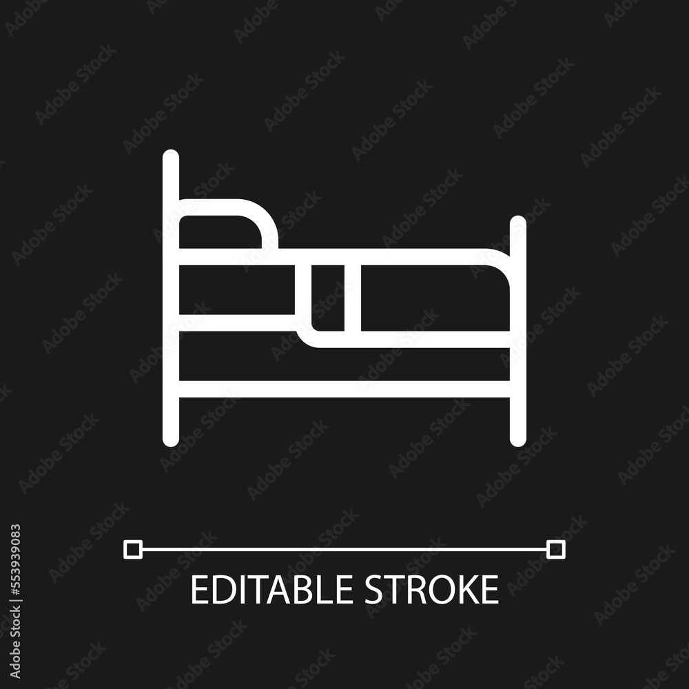 Finding bed to sleep pixel perfect white linear ui icon for dark theme ... Finding bed to sleep pixel perfect white linear ui icon for dark theme ...