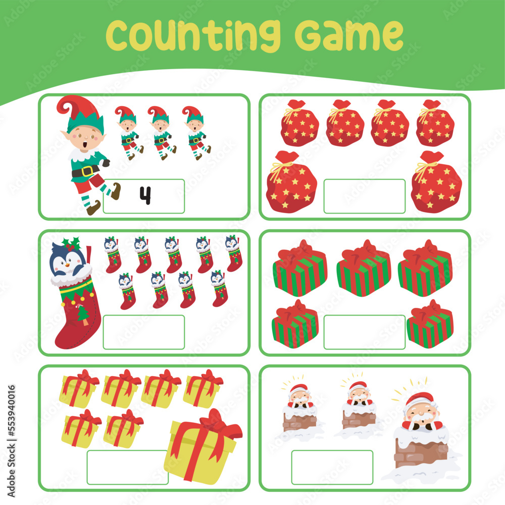 Counting the image and writing activity the number. Fun educational ...