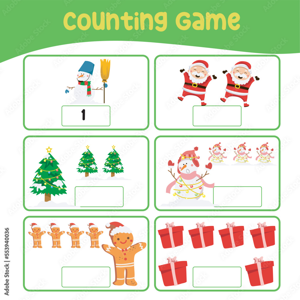 Counting the image and writing activity the number. Fun educational ...