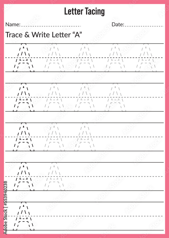 Alphabet letter tracing worksheet. writing a-z exercise. Letter Tracing ...