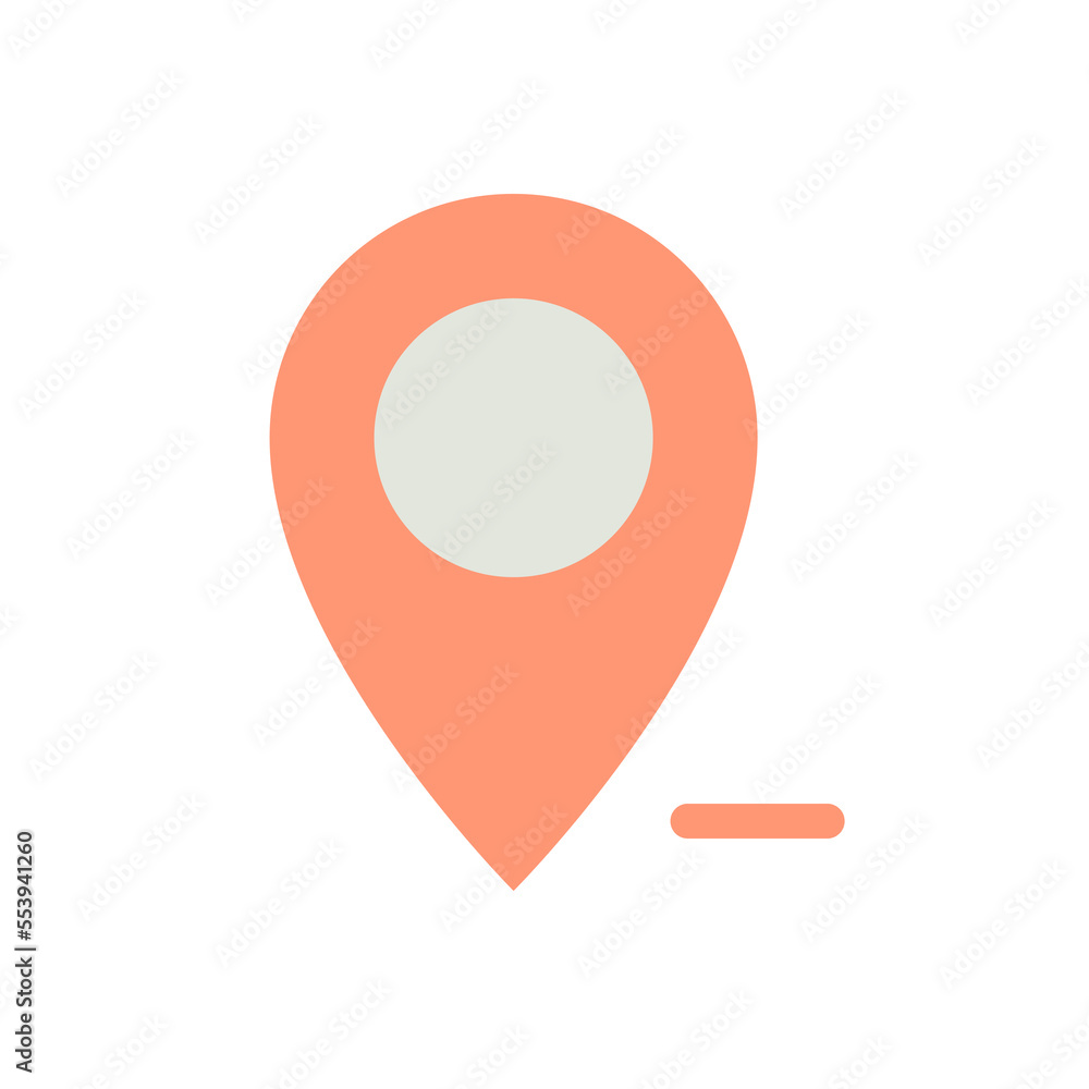 Remove Pin From Map Flat Color Ui Icon Unpin Location Delete