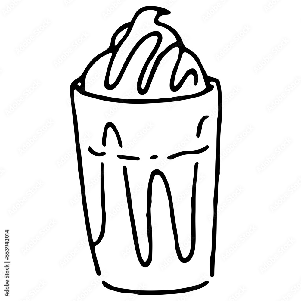 Iced mocha cartoon vector illustration in minimal design Stock Vector ...