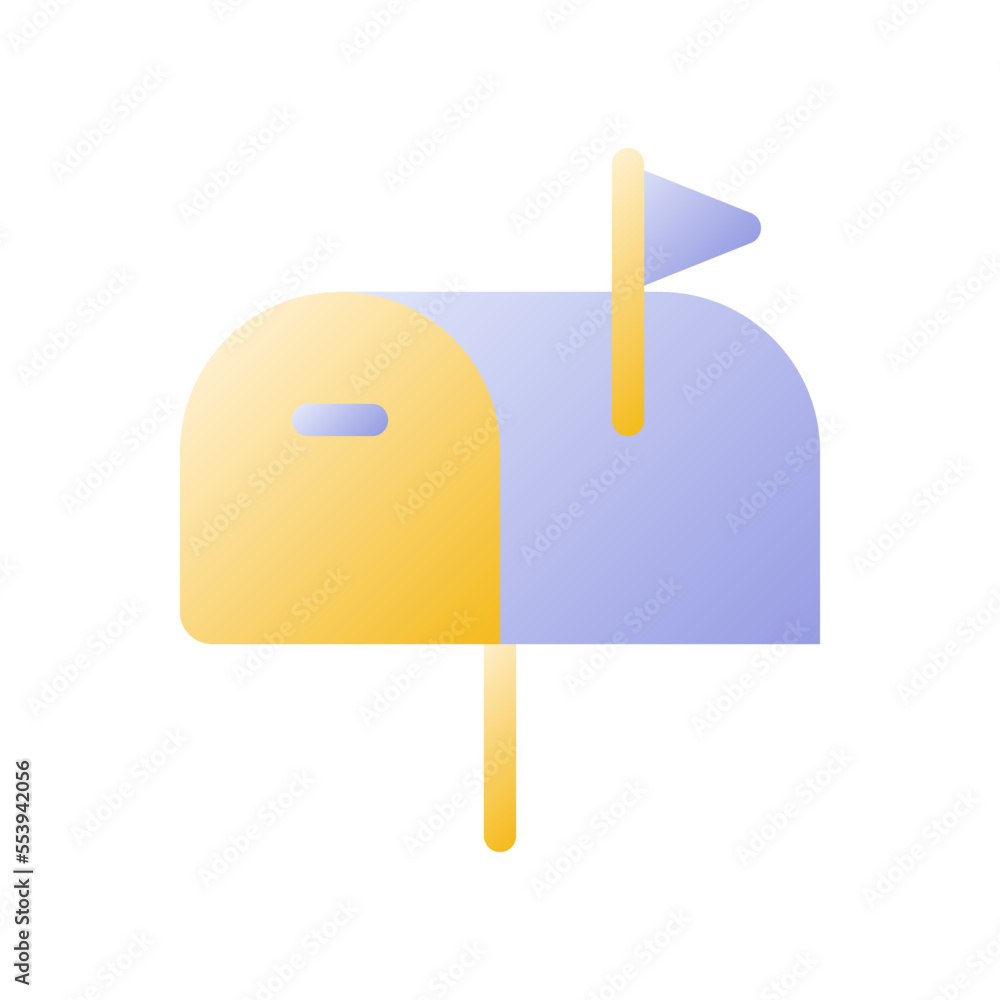 Mailbox flat gradient two-color ui icon. Incoming letters. Postal ...
