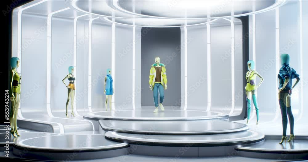 3D Fashion Show: Virtual Male Model Walking by the Metaverse Podum ...
