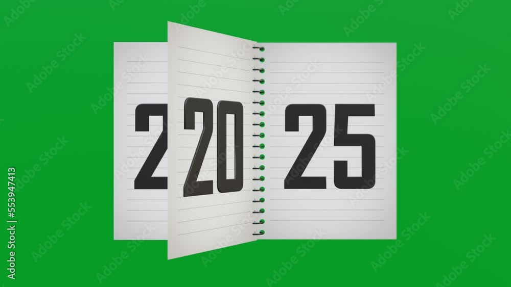 2021 to 2031 page flip animation on green screen, Flip calendar turning ...