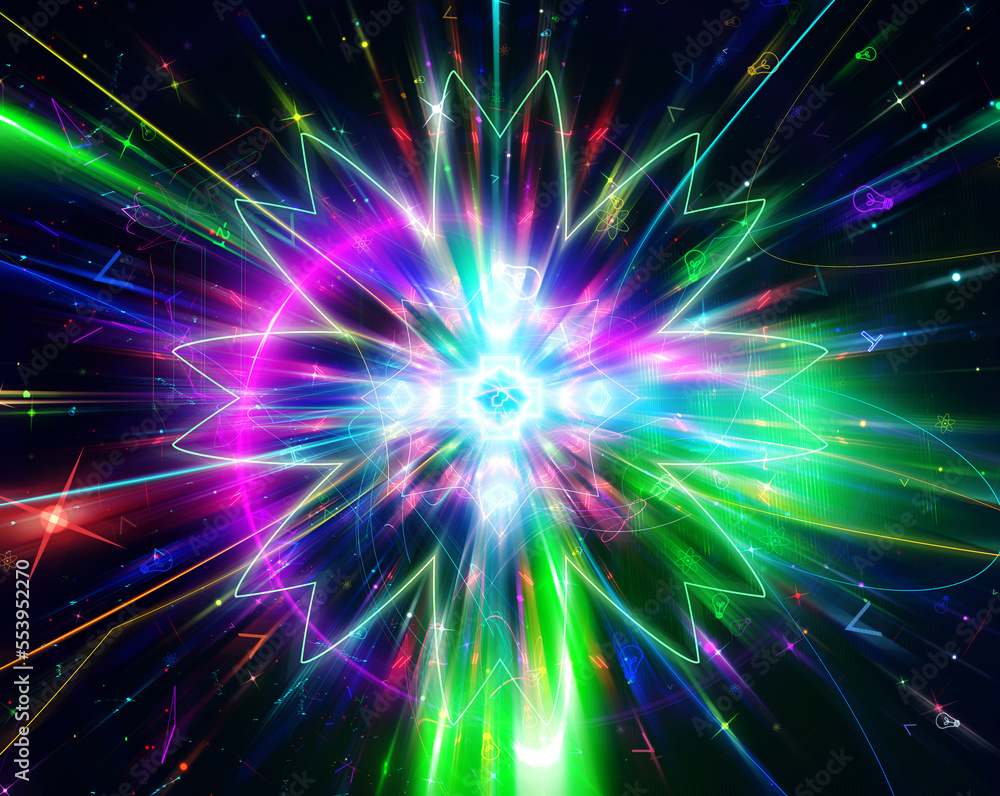 Abstract space background - supernova big bang. Space time travel ...