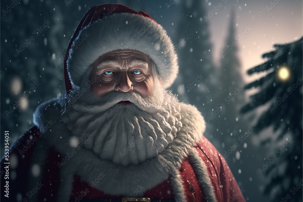 Santa Claus in a Christmas theme background with angry mode. Bad Santa ...