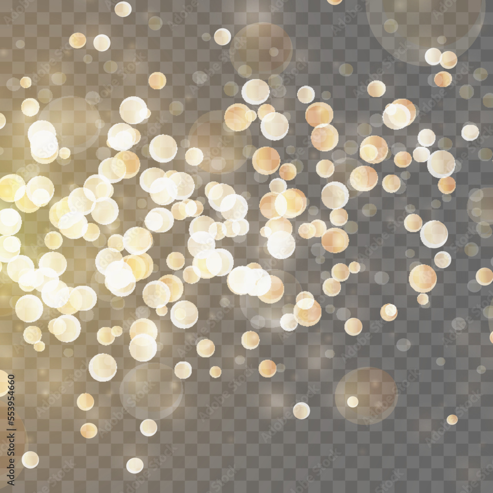 Falling gold sparkles on transparent background. Vector Stock Vector ...