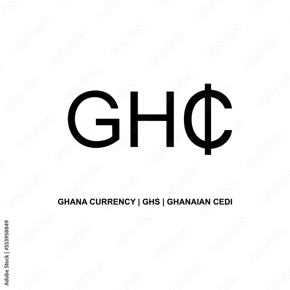 Ghana Currency Icon Symbol, Ghanaian Cedi, GHS Sign. Vector ...