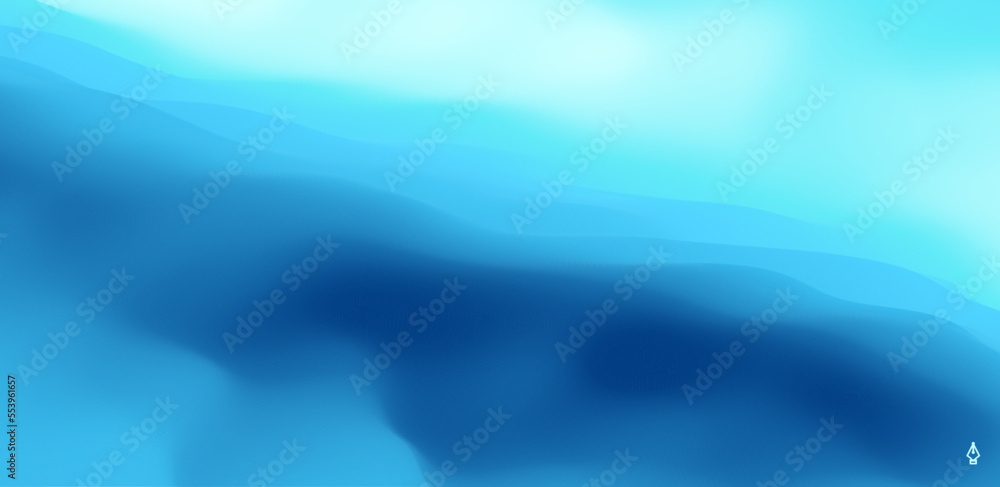 Blue abstract ocean seascape. Sea surface. Realistic landscape with ...