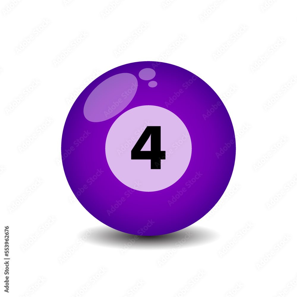Vektorová grafika „Billiard four ball icon vector shiny design ...