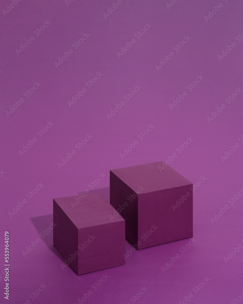 3d cube and box podium minimal scene studio background. Pastal colour ...