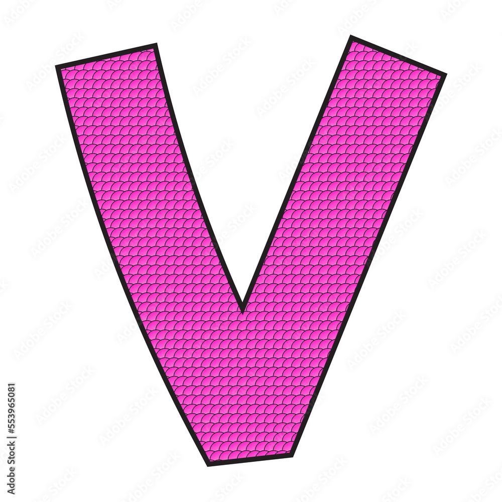 Alphabet V illustration isolated on png transparent background. Stock ...