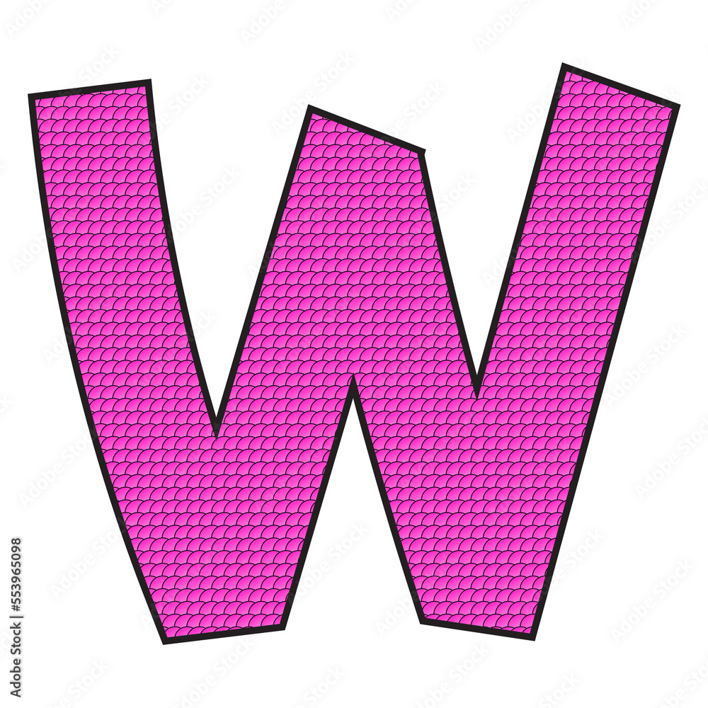 Alphabet W illustration isolated on png transparent background. Stock ...