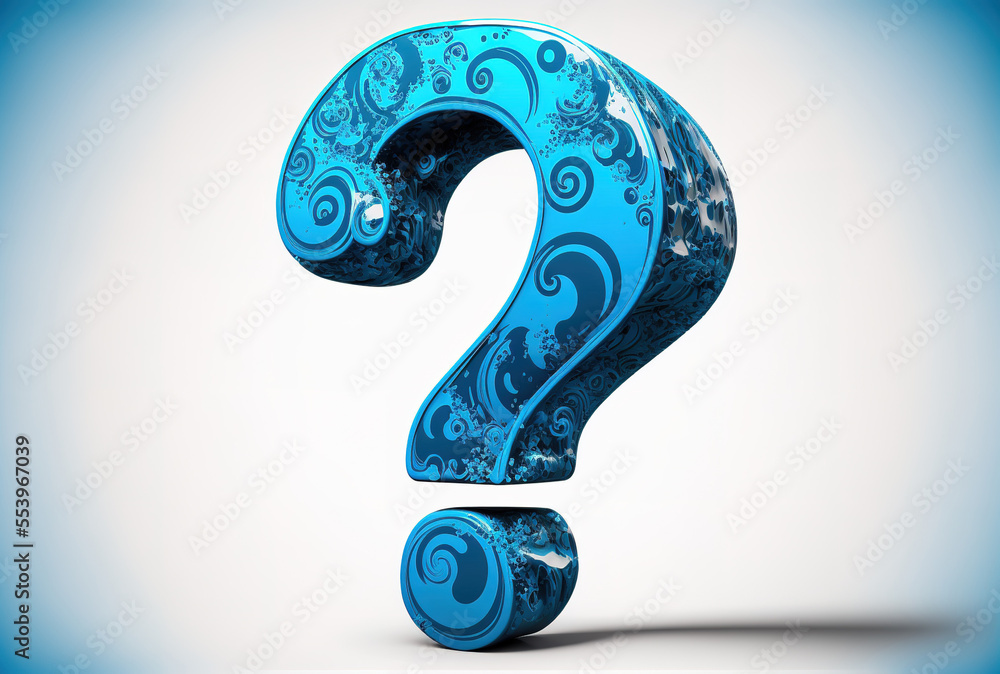 With a problem graphic idea or help concept, a blue question mark icon ...