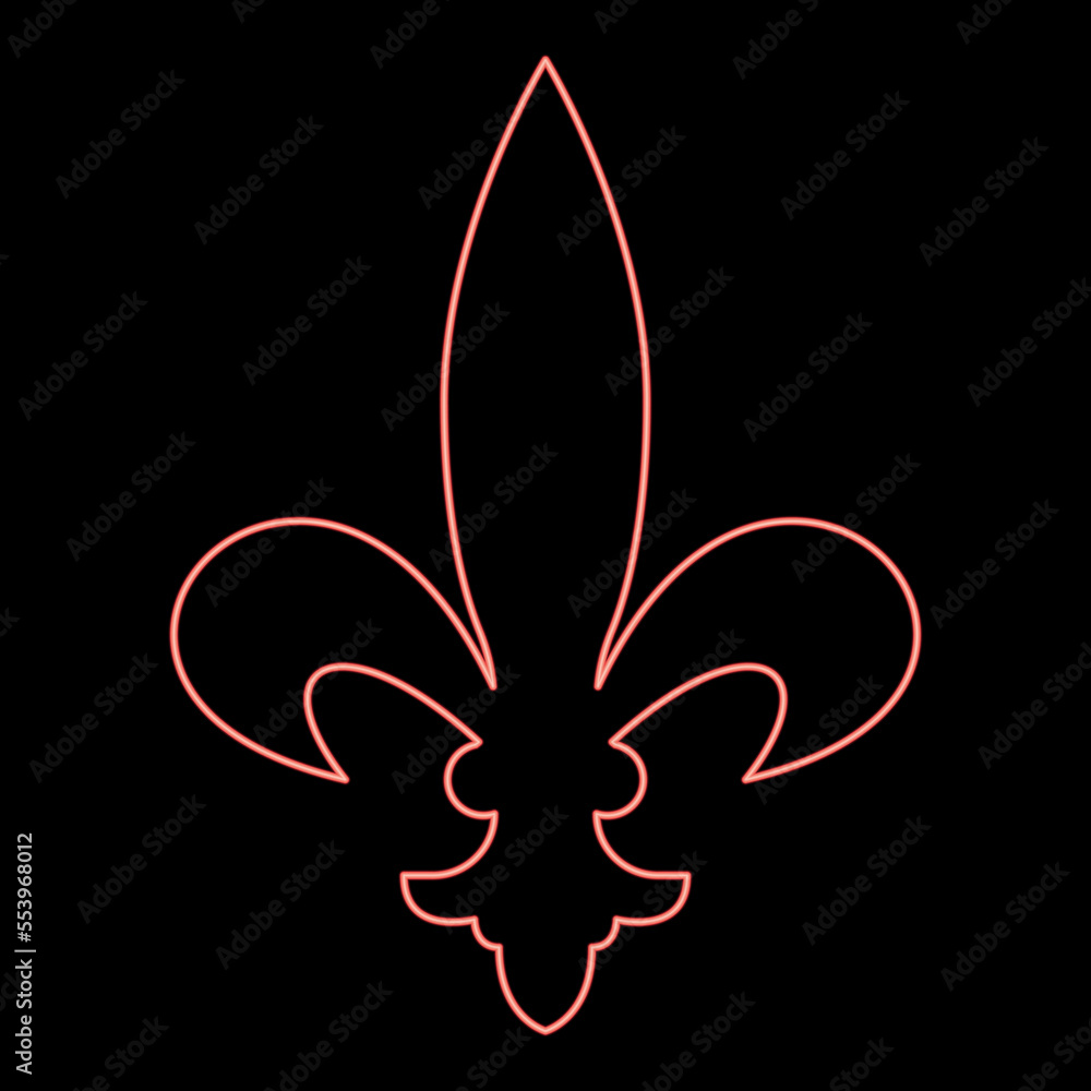 Neon heraldic symbol Heraldry liliya symbol Fleur-de-lis Royal french ...