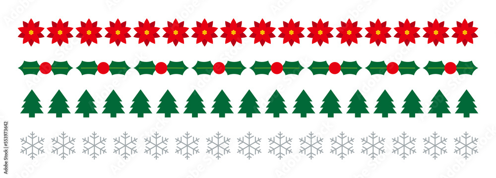 Set of pattern borders for Christmas concept in winter season December ...