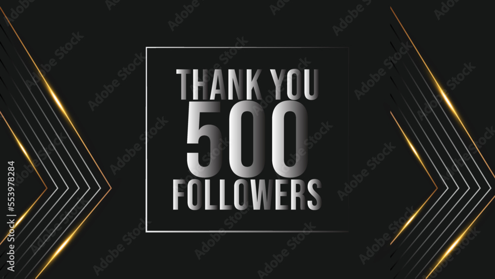 Thank you 500 followers congratulation template banner. five hundred ...