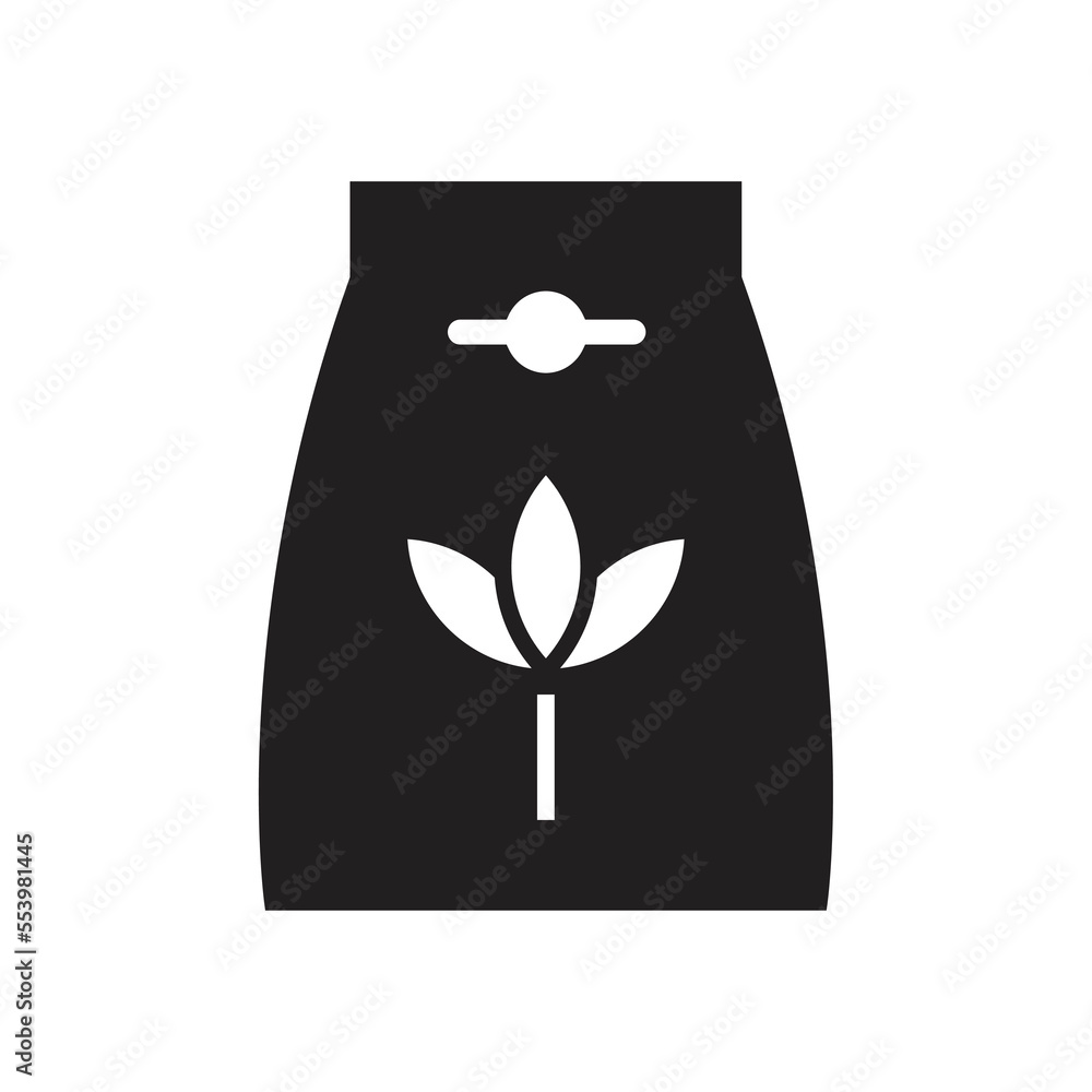Seed packet icon design. Seed plant package. isolated on white ...
