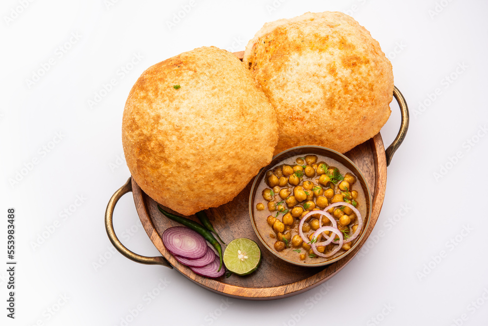 Chole bhature is a North Indian food dish. A combination of chana ...