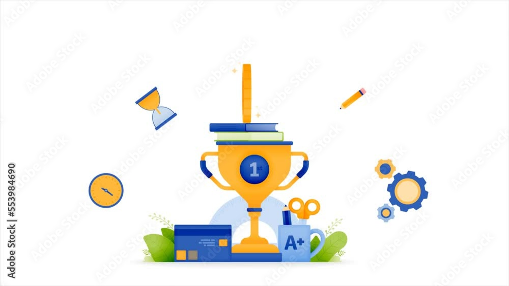 2d motion loop animation video about the merit system educational ...