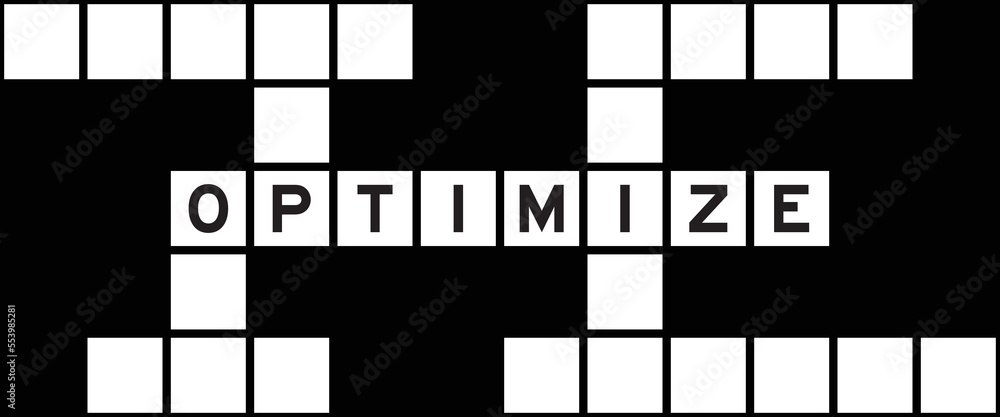 Alphabet letter in word optimize on crossword puzzle background Stock ...