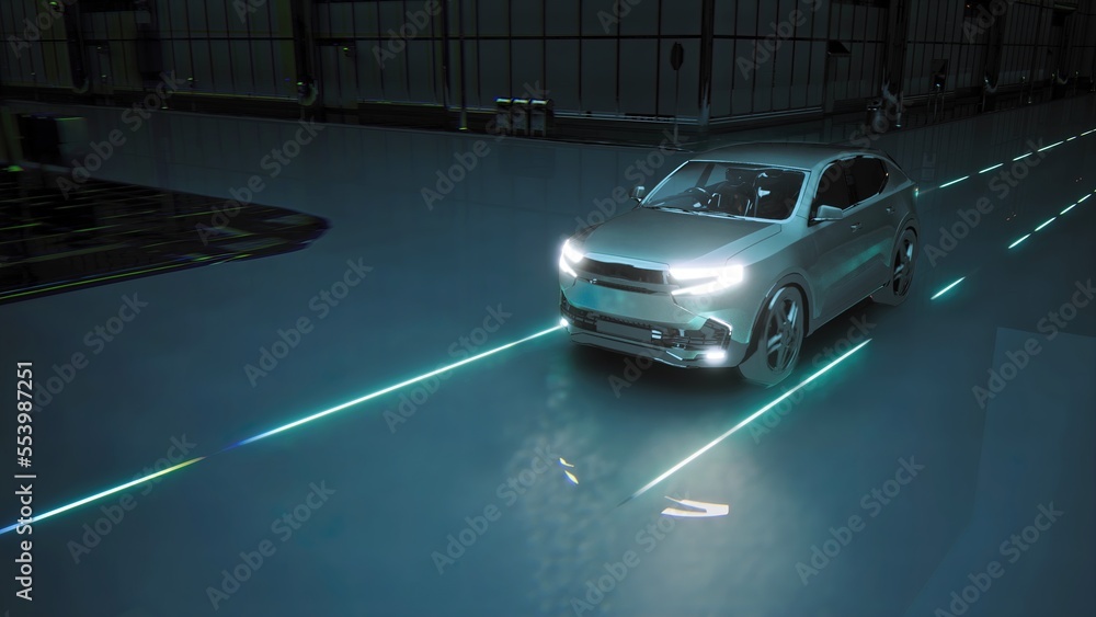 Autonomous High Tech Self Driving Car Using Radar Scanning Environment ...