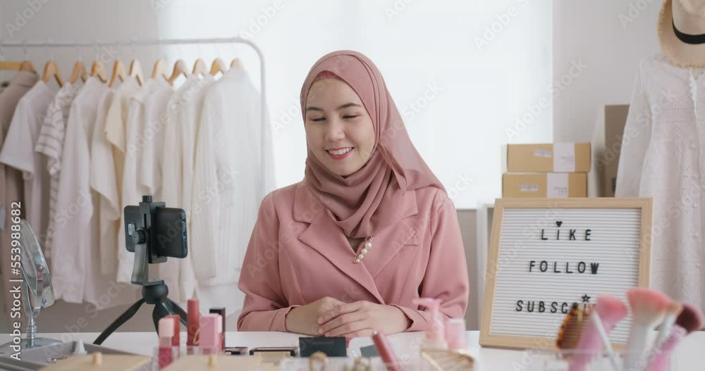Islam girl Gen Z vlogger job success small SME owner on social media ...