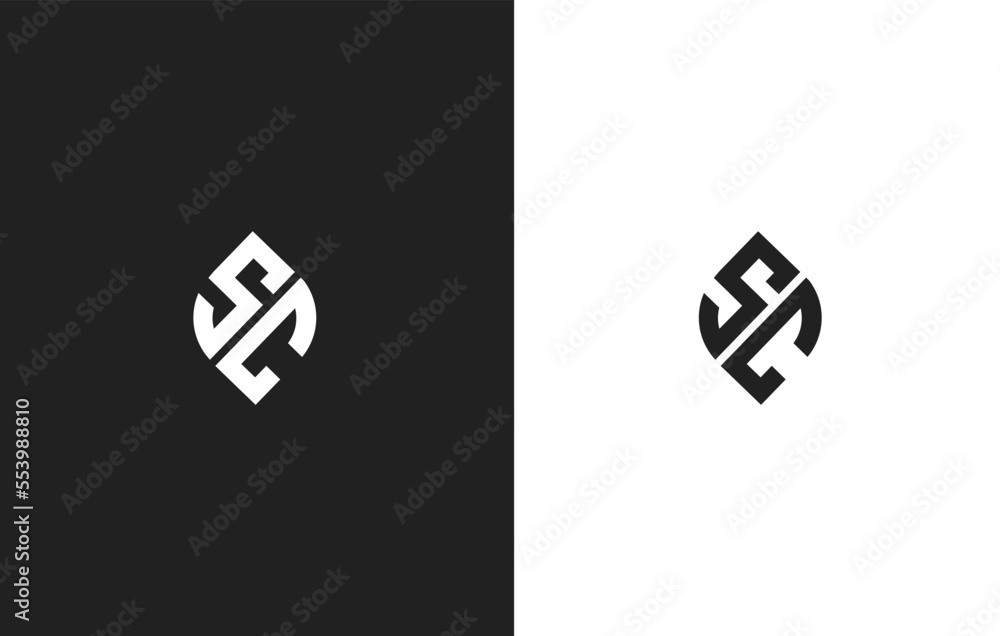 Modern monogram sc logo or initial letter sc logo design template Stock ...