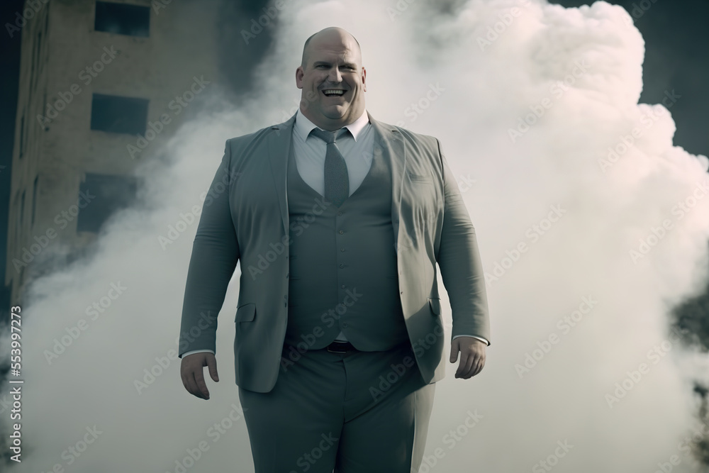 Greedy fat industrialist business man, Generative AI illustration Stock ...