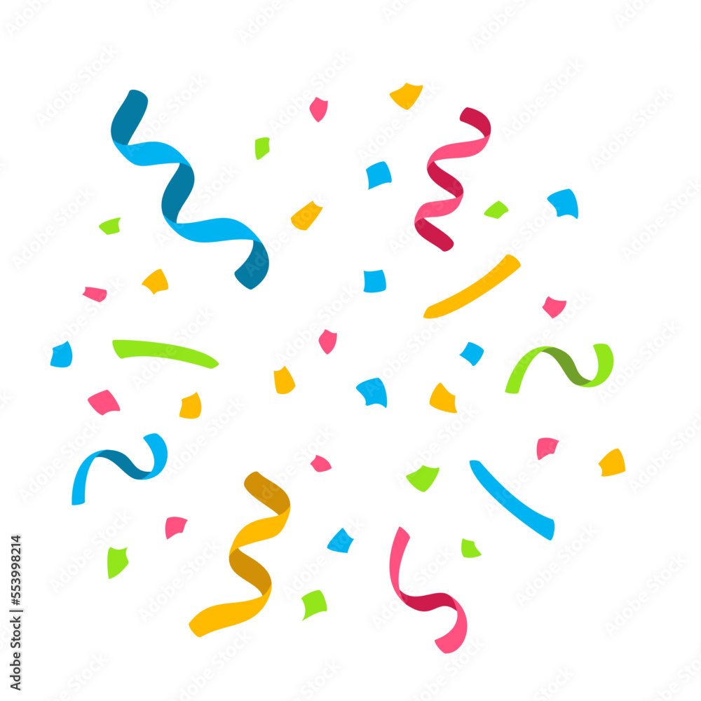 Colorful confetti. Cartoon. Vector illustration. Isolated on white ...
