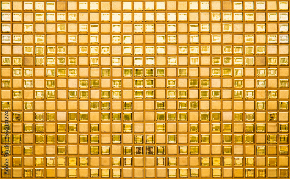 The Luxury gold mosaic tiles background texture as background. Golden ...