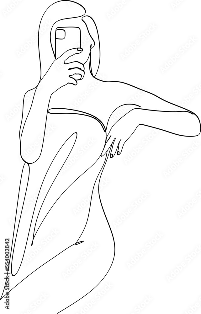 Female Body Line Drawing Female Figure Creative Modern Abstract Line