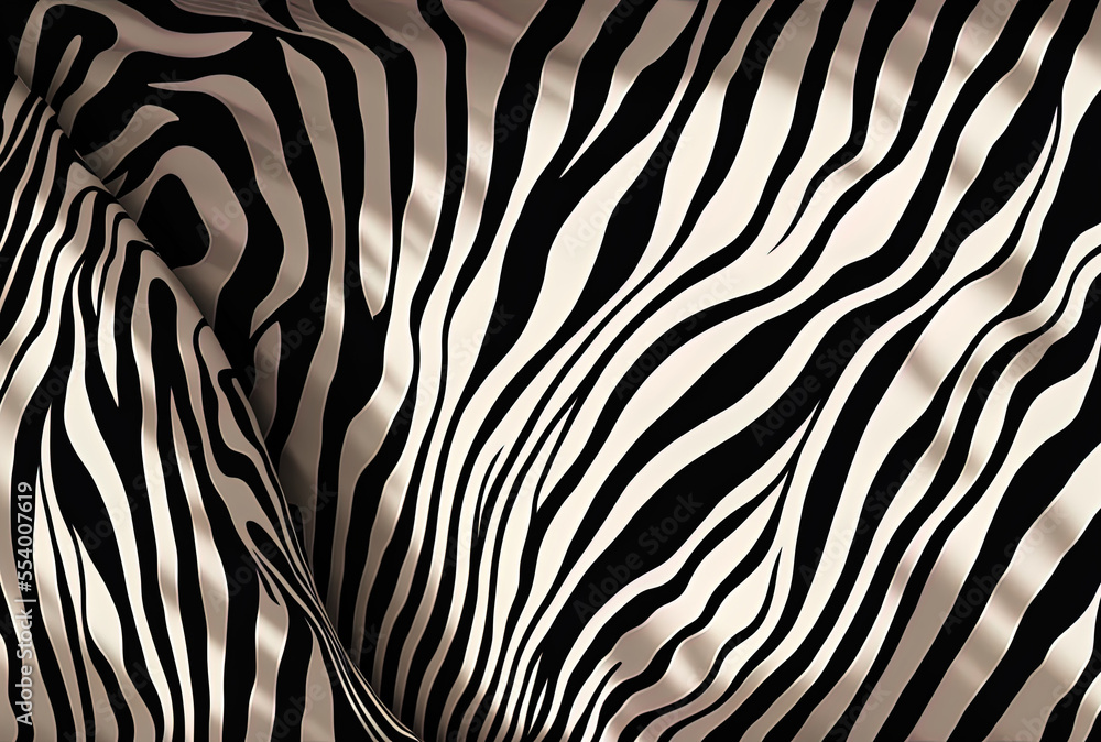 Continuous zebra stripes. Safari fashion banner. Paintbrush Wild Skin ...
