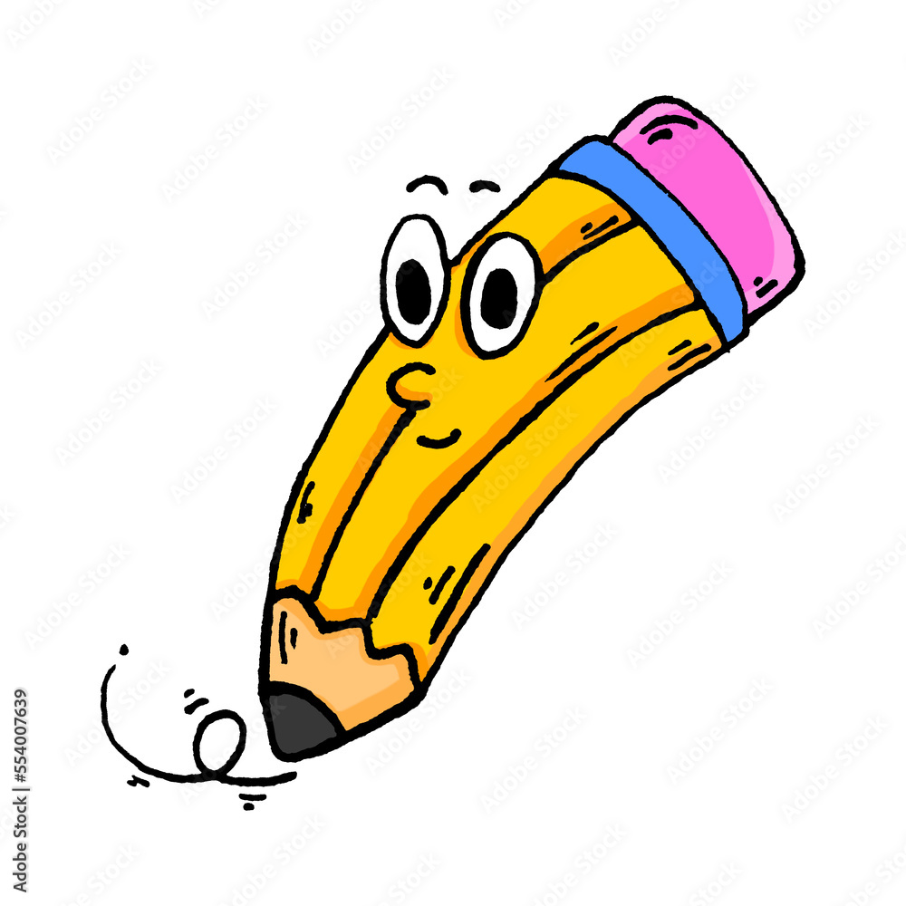 Cartoon Pencil Clipart Stock Illustration | Adobe Stock