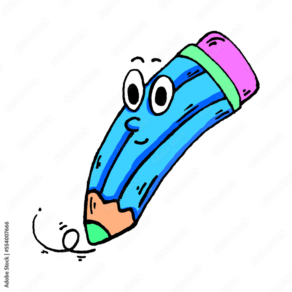 Cartoon Pencil Clipart Stock Illustration | Adobe Stock