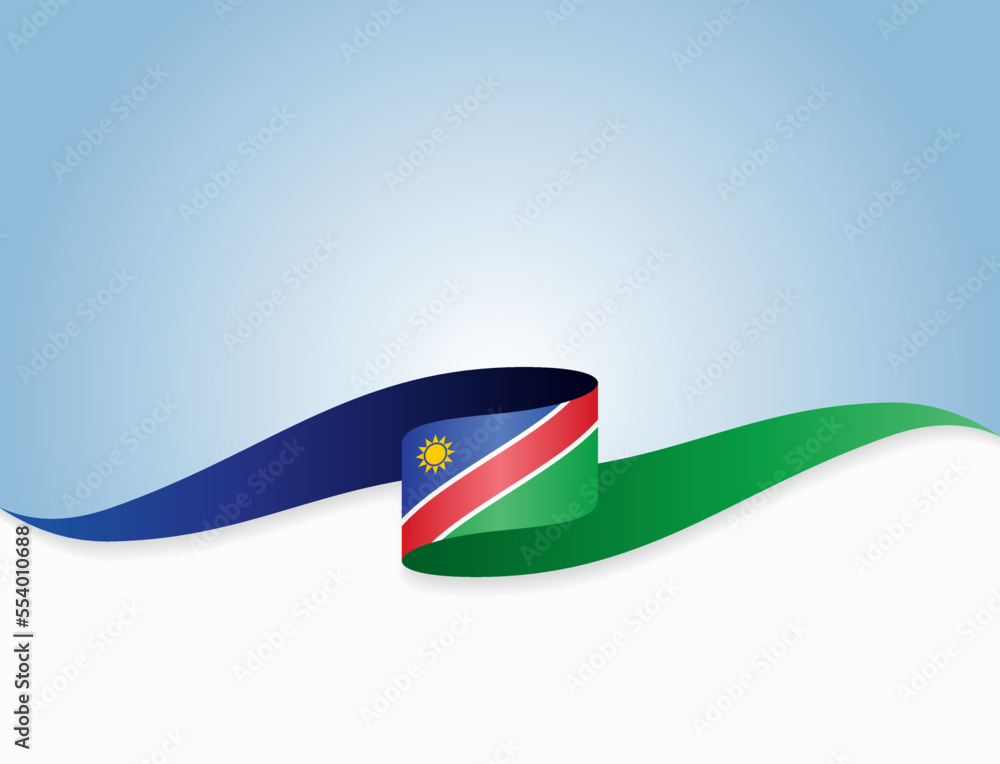 Namibian flag wavy background layout. Vector illustration. Stock Vector ...