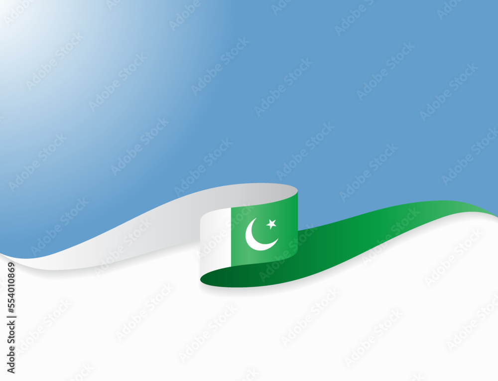 Pakistani flag wavy background layout. Vector illustration. Stock ...