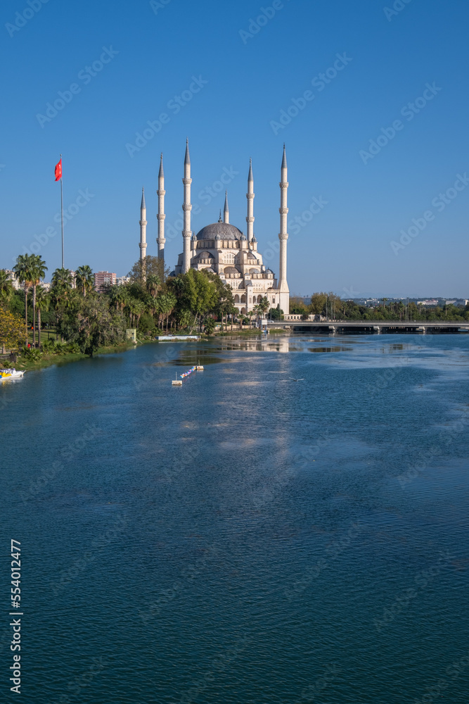 Adana Central Mosque, one of the biggest mosques in Turkey. Sabanci ...
