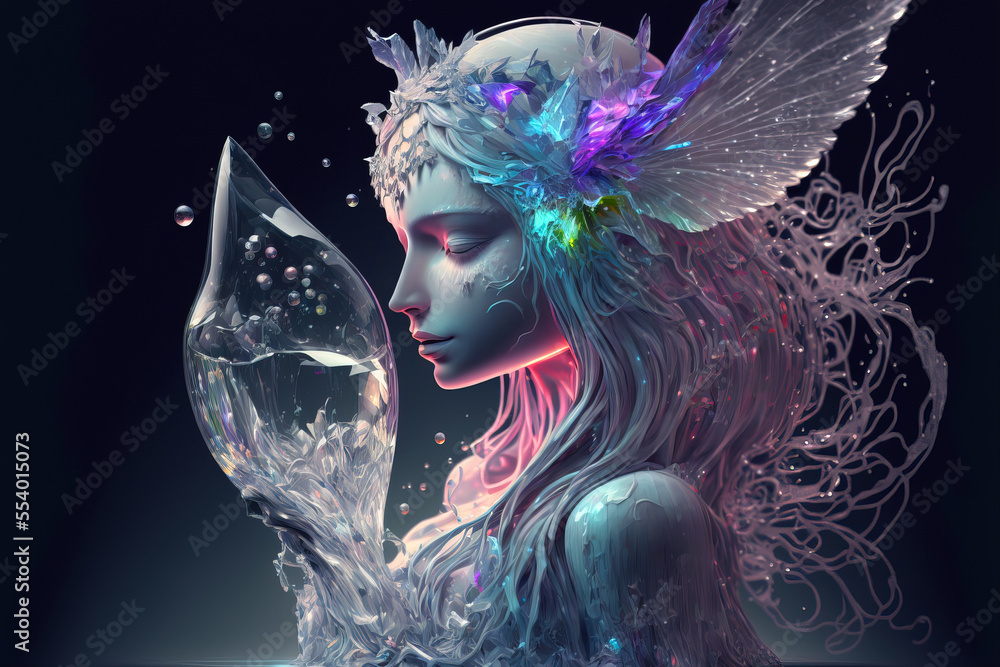 Crystal fairy. Digital artwork Stock Illustration | Adobe Stock