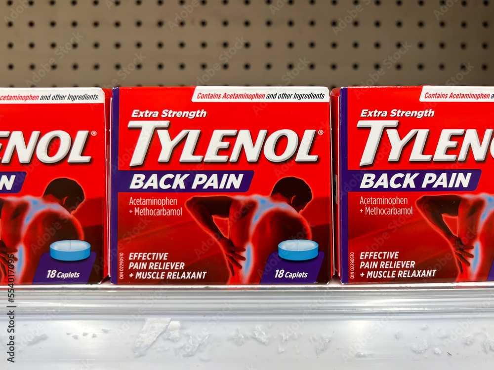 Toronto , ON, Canada - December 13, 2022: Extra Strength Tylenol Back ...