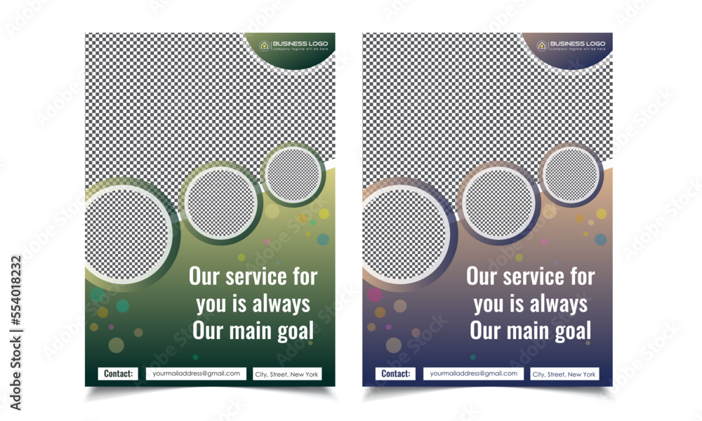 A4 Corporate Business Flyer Design, New trend Flyers set Stock Vector ...