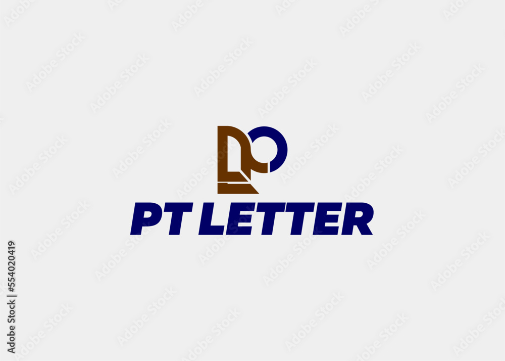 LOGO PT LETTER COMPANY NAME Stock Vector | Adobe Stock