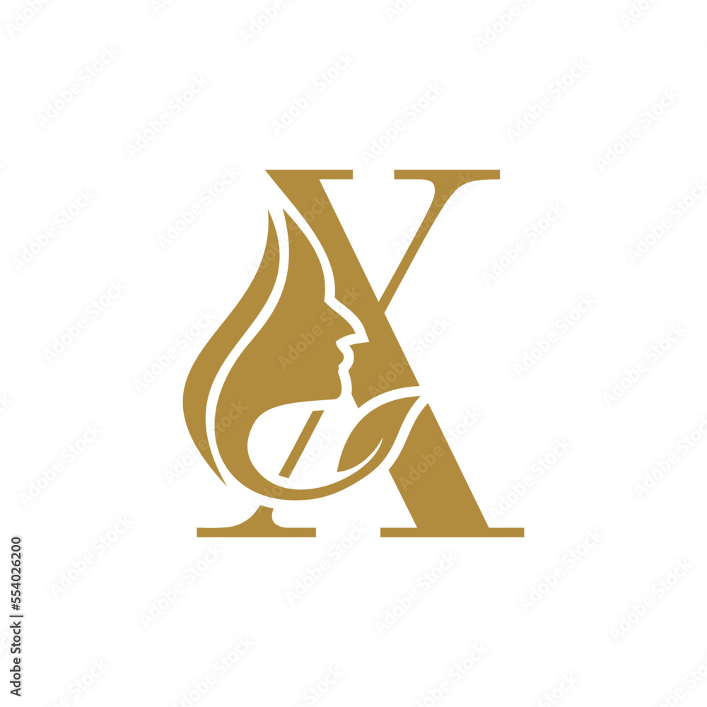 Initial X face beauty logo design templates Stock Vector | Adobe Stock