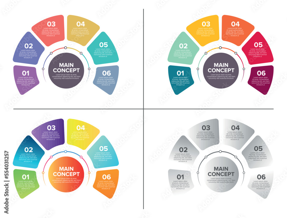 Vector circle infographic, cycle diagram, graph, presentation pie chart ...
