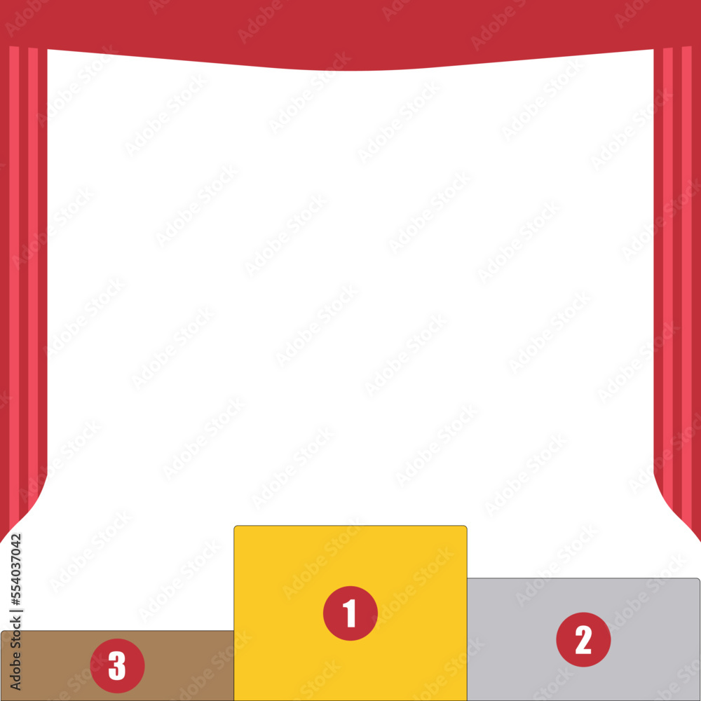Award pedestal. Template with podium and places for top 3. Sports ...
