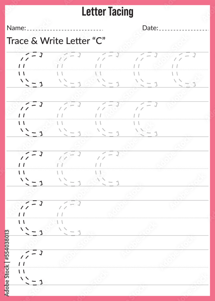 Alphabet letter tracing worksheet. writing a-z exercise. Letter Tracing ...